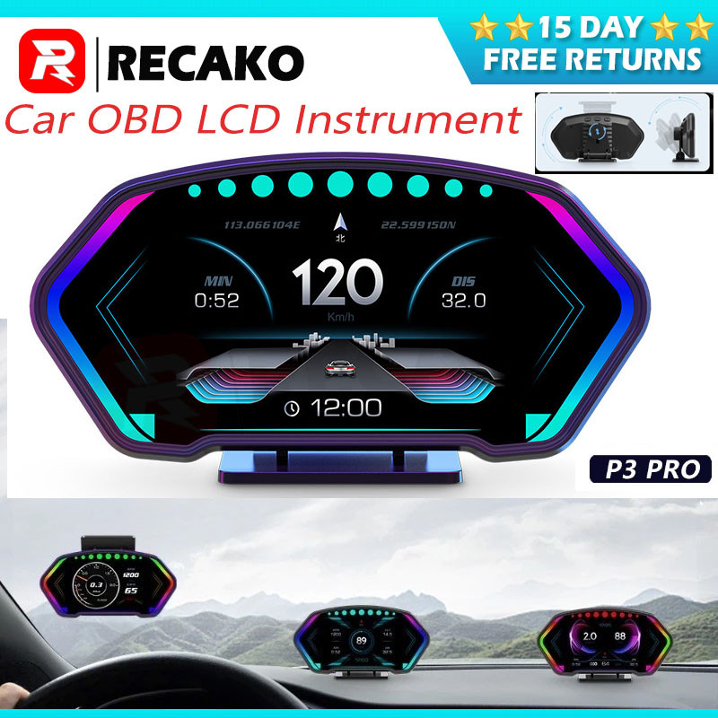 [In Stock] P6 P3 PRO+ OBD2+ GPS Speedometer Dashboard, Car OBD HUD Head ...