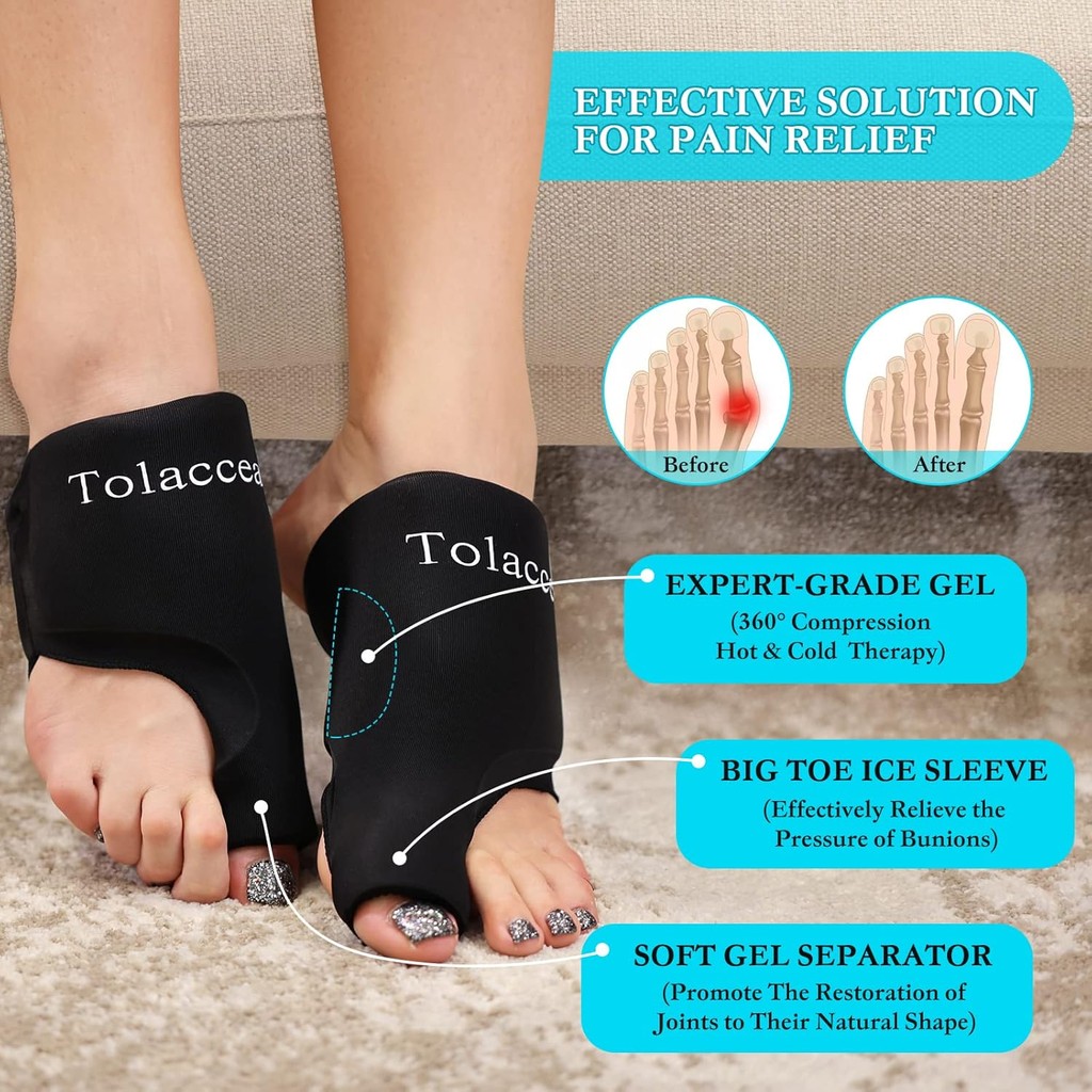 Foot Ice Packs Big Toe for Pain Relief, Flexible Cold Pack for Bunion ...