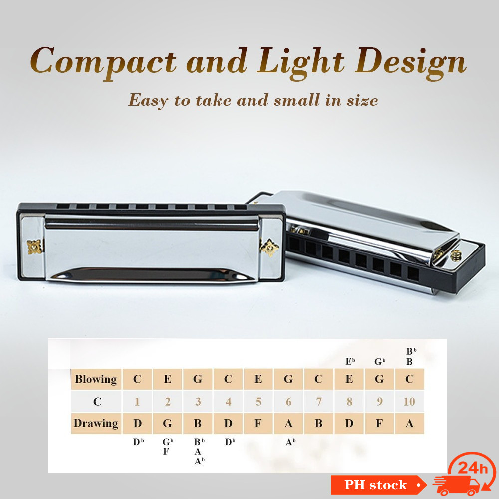 10 Hole Blues Harmonica Titanium Student Children Early Beginner Musical Instrument Harmonica ...