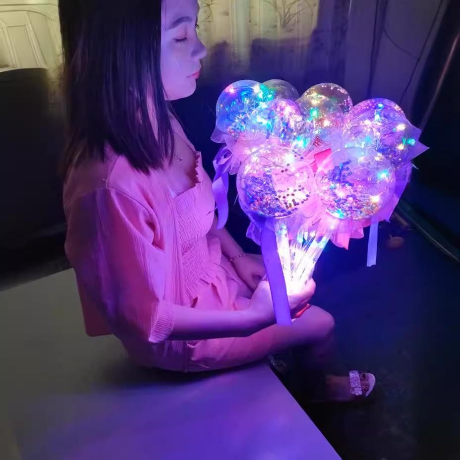LED Glitter Crystal Wand Light Up Ribbon Ball Magic Wand is perfect for ...