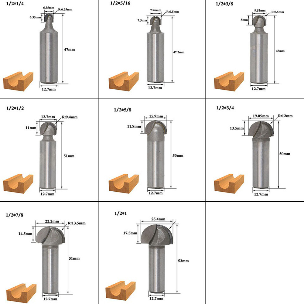 【EVER】Router Cutter Set with Round Bottom Design in Sizes of 12 and 14 ...