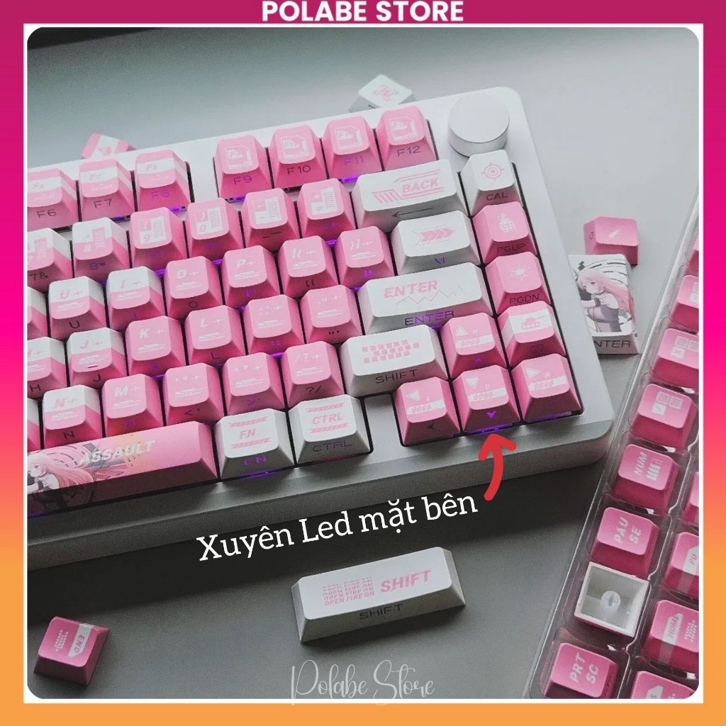 Keycap Pink Warrior Air Force Cherry profile Ninja keycap through led ...