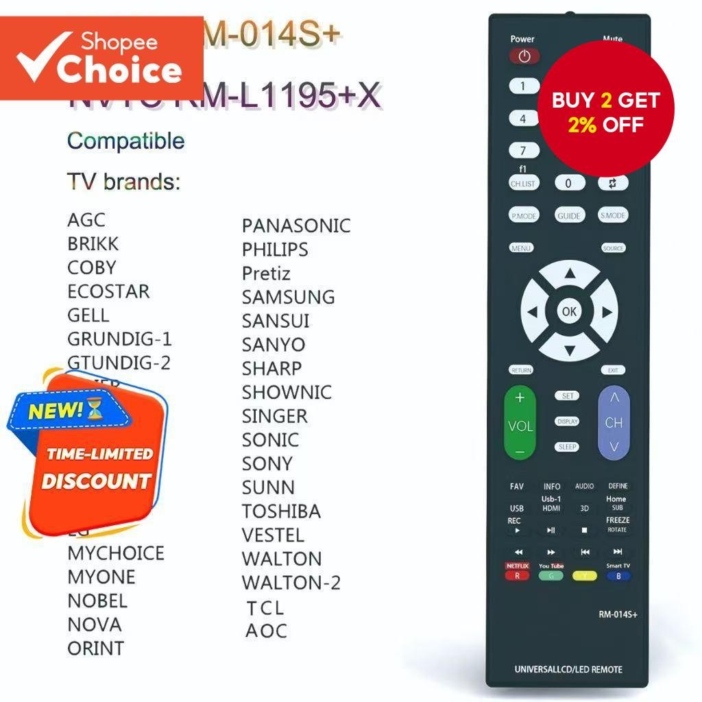 Universal Remote Control RM-014S for LED/LCD Smart TVs and Household ...