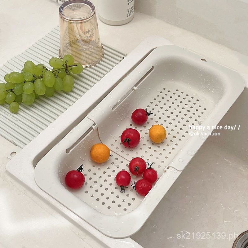 Telescopic Kitchen Storage Rack Simple Draining Basket ins Adjustable ...