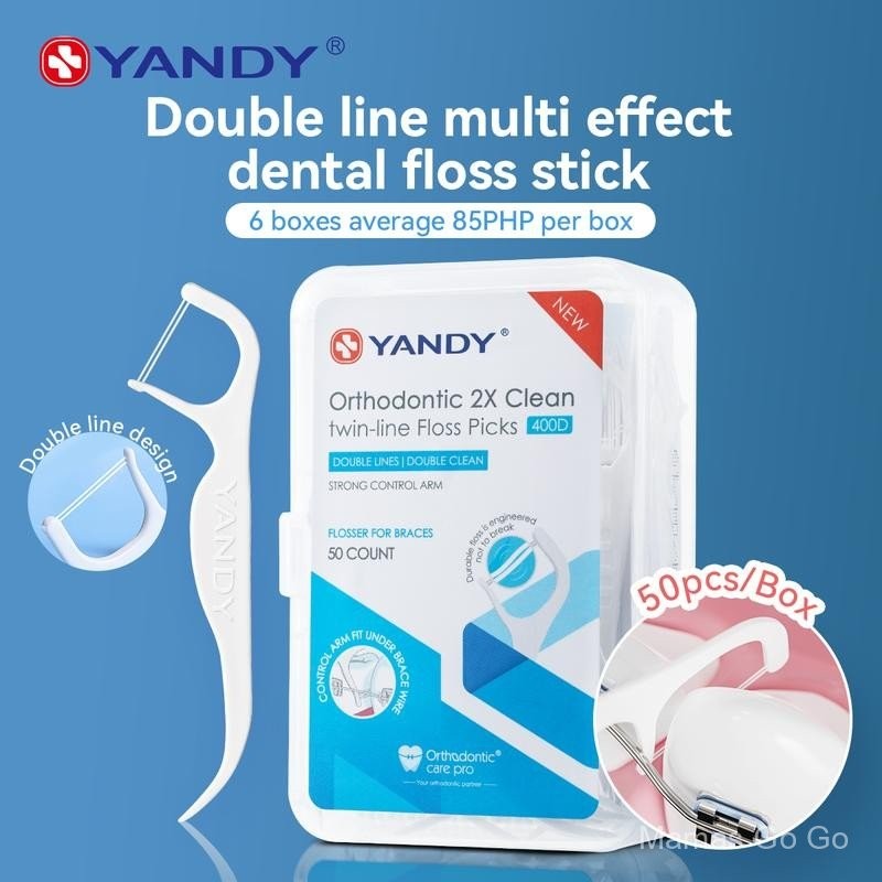YANDY Double Dental Floss Picks, suitable for metal braces, cleans ...