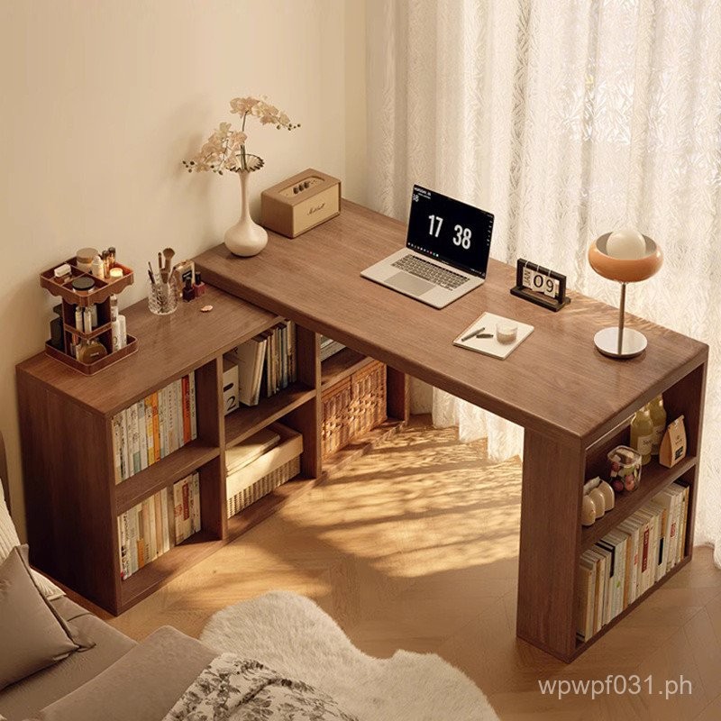 Corner Dehua Bookcase Computer Desk Corner Bookshelf Integrated Study ...