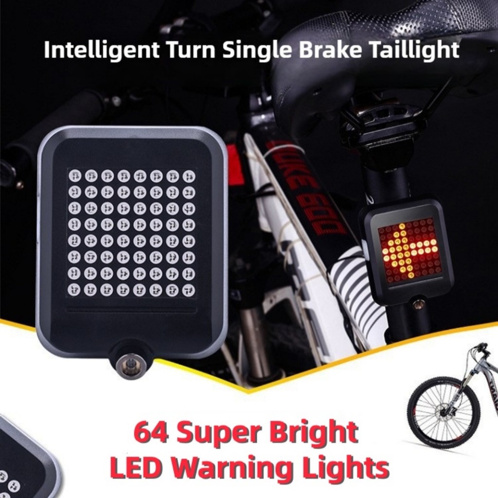 DDS Bicycle Brake Light Fully Intelligent Brake Turn Signal Taillights ...