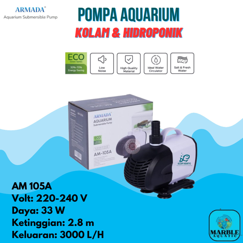 Submersible AQUARIUM PUMP WATER PUMP ARMADA AM 105 a 105A LOW WATT ...