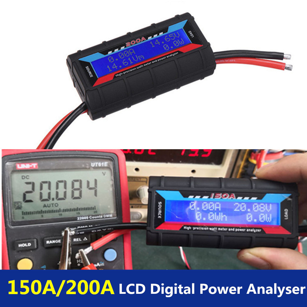 ABS Watt Meter Reusable Professional 150A 200A Digital Electrical Solar ...