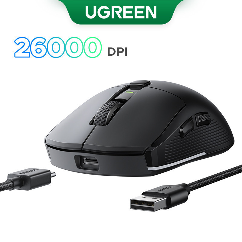 UGREEN 26000DPI Wired Gaming Mouse Bluetooth Mouse Triple Connection ...