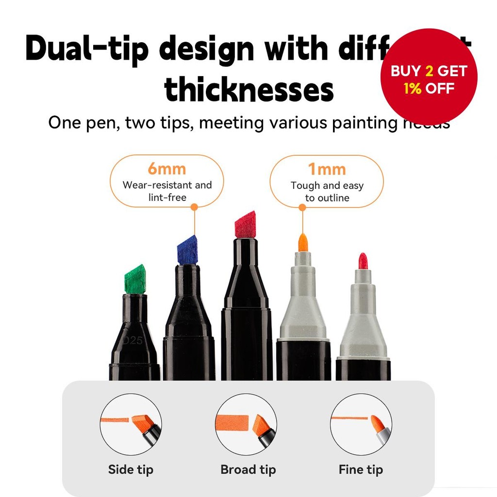 New Tcuo 60-Color Double-Headed Marker Pen Set - Professional ...