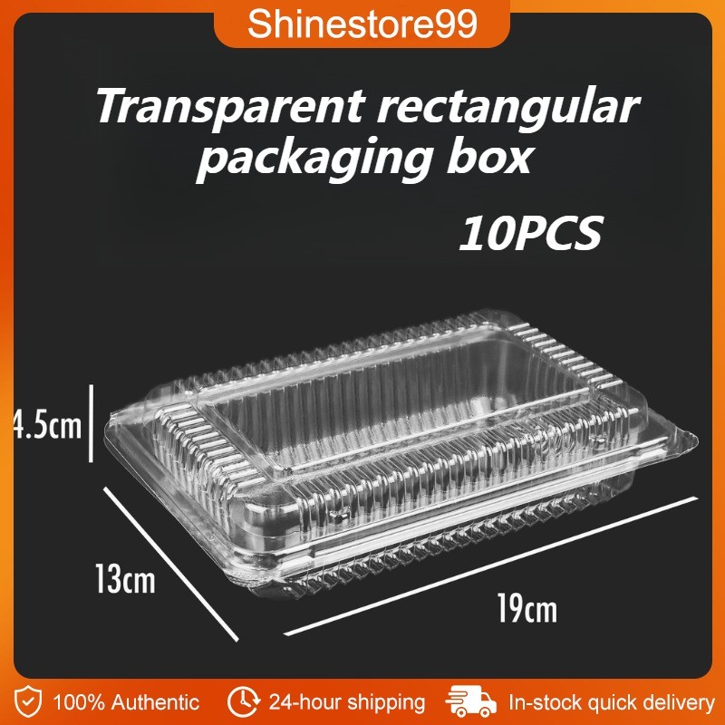 10 PCS Disposable Clear Thickened Clamshell Food Container Rectangle ...