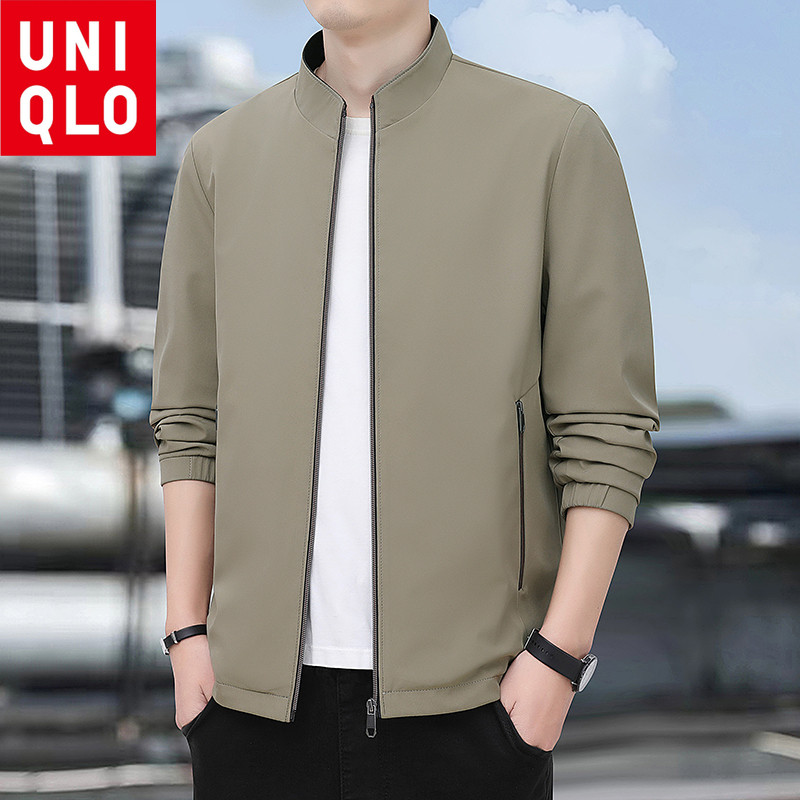 Uniqlo Autumn Jacket For Men Stand Collar Stain Resistant Lightweight ...