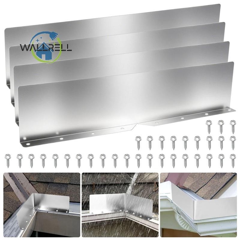Wallrell> 4Pcs Rainwater Valley Gutter Splash Guard Rain Drip Gutter ...