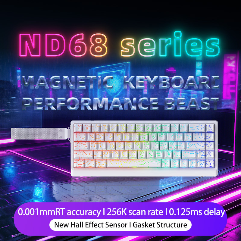 IROK ND68 Pro Magnetic Switch Mechanical Keyboard Rapid Trigger 8000HZ ...