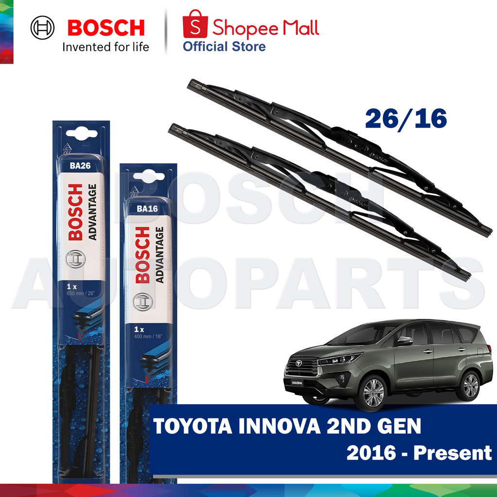 Bosch Advantage Wiper Blade Set for TOYOTA Innova 2nd Gen 2016 to ...