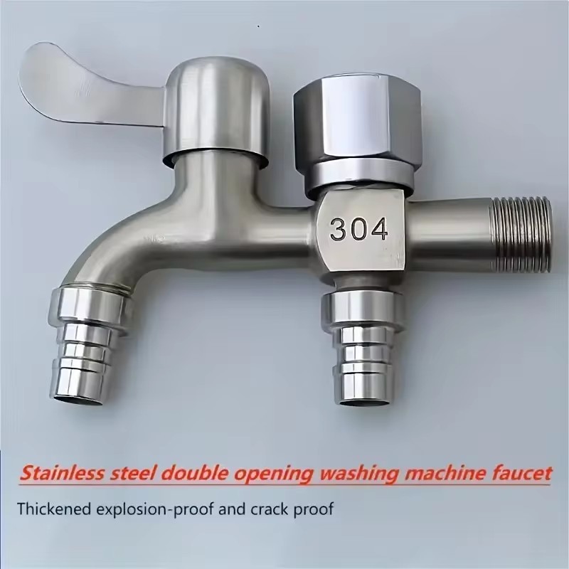 Stainless Steel Two Way Water Tap Kitchen Bathroom Toilet 2 Way Faucet ...