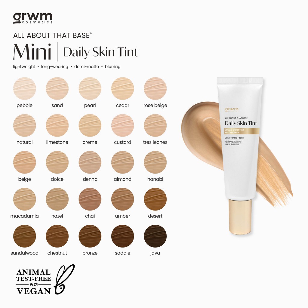 GRWM Cosmetics Mini Daily Skin Tint Broad Spectrum SPF 30 PA +++ 8ml ...
