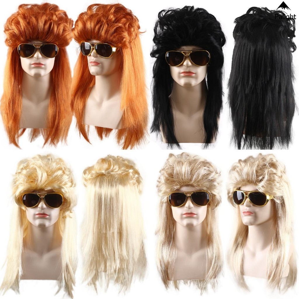 80s Vintage Punk Disco Wig - Old Man Hip Hop Rock Rolling Costume ...