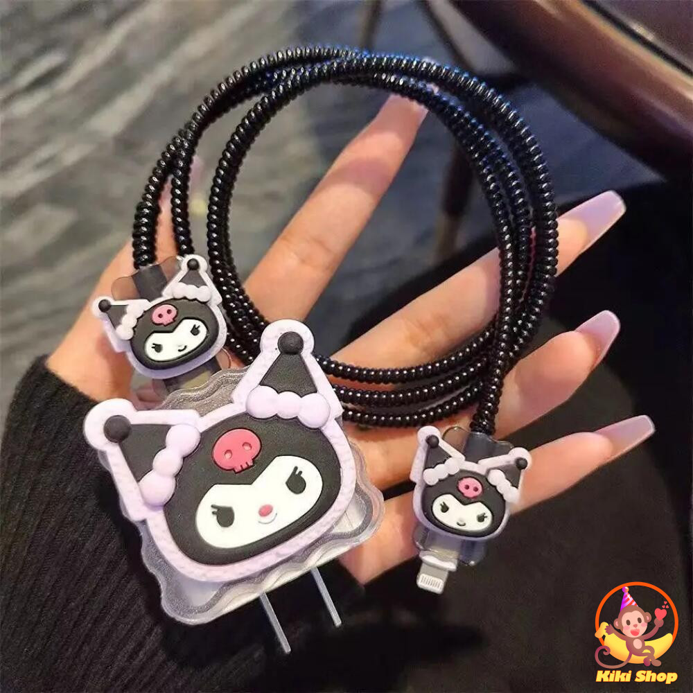 Cartoon Sanrio Kuromi Charger Protector Cable Organiser Compatible for ...