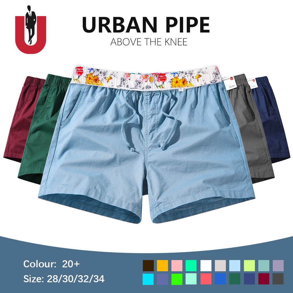 URBAN PIPE SHORTS Unisex Short Above The knee Casual Elastic Waistband ...