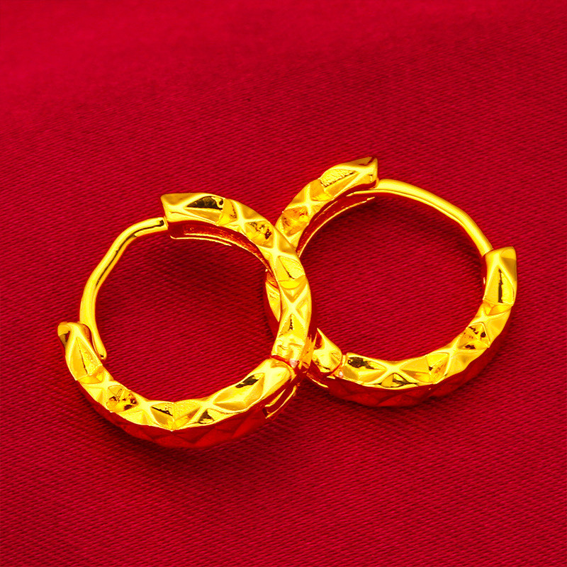 Hikaw 18k Saudi Gold Original Earrings Nassagla 100% Original Irregular ...