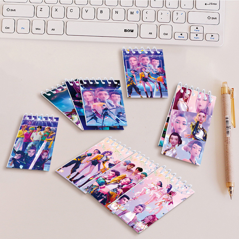 K-Pop Huntrix Portable Coil Notebooks Demon Hunters Mini Notepads ...