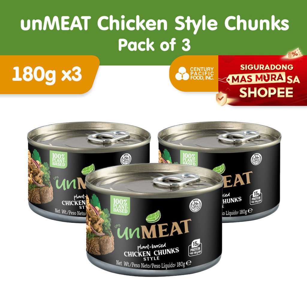 unMEAT Chicken Style Chunks 180g (Pack of 3) - 100% Plant Based ...