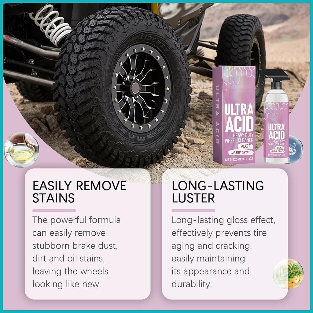 Wheel Cleaner 120ml Auto Wheel Cleaner Foam Cleaner Car Wash Dust-Proof ...