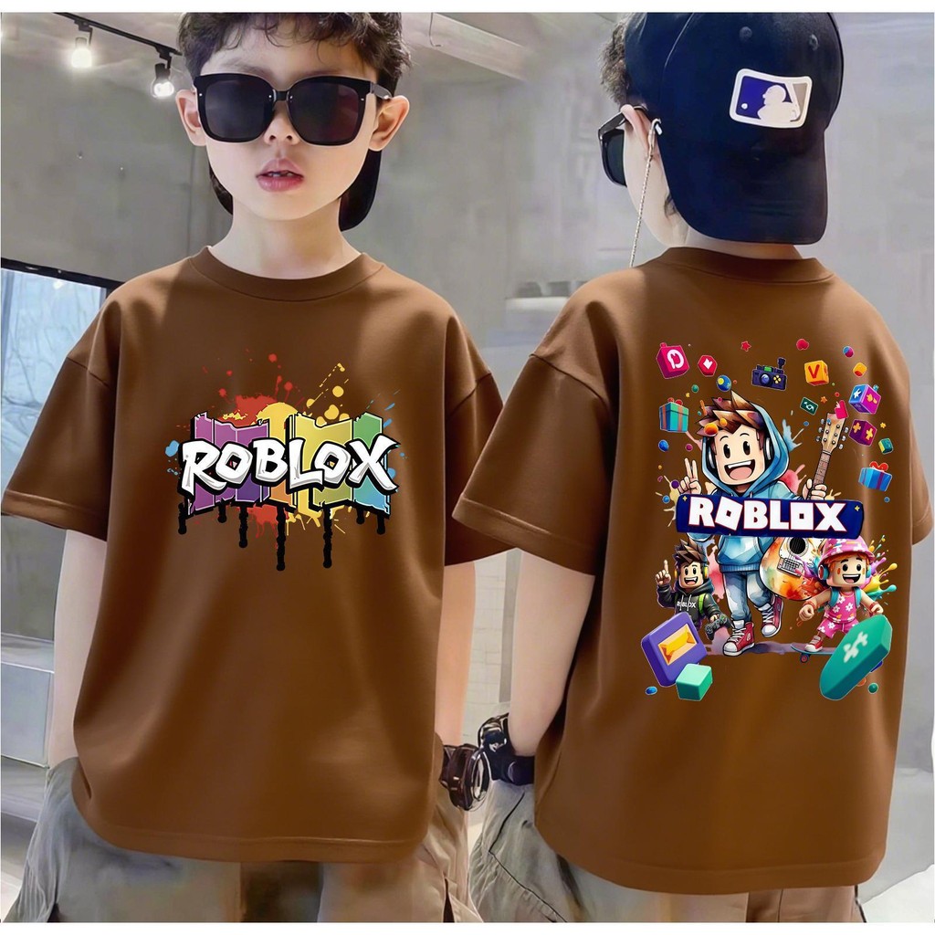 COD Coolbo Kids Ootd Children's T-shirts with Roblox Printed for 3-13 ...