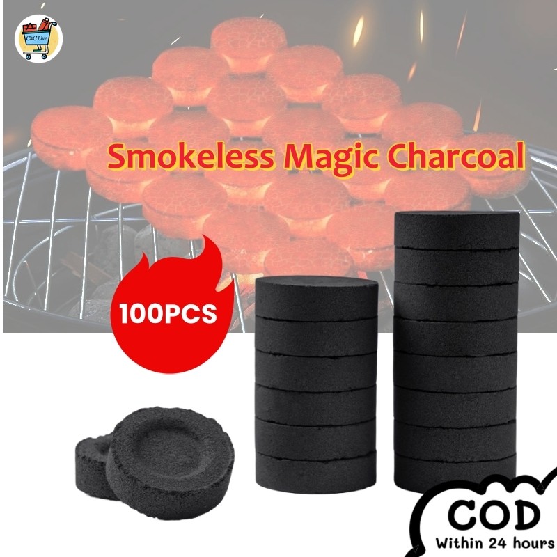 100Pcs Smokeless Magic Charcoal Briquettes Barbecue Grills Charcoal ...