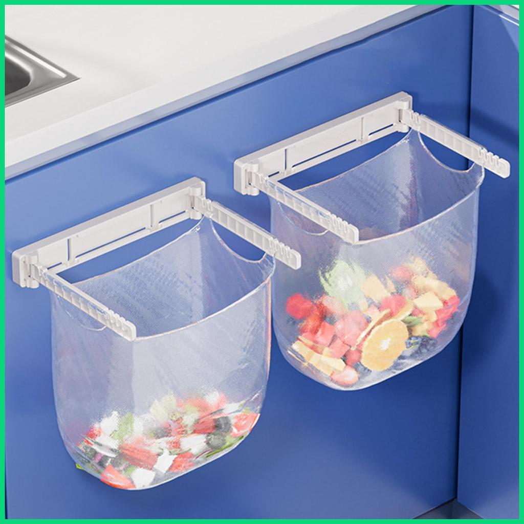 Trash Bag Stand Wall-Mounted Rubbish Pouch Holder Foldable No-Drill ...
