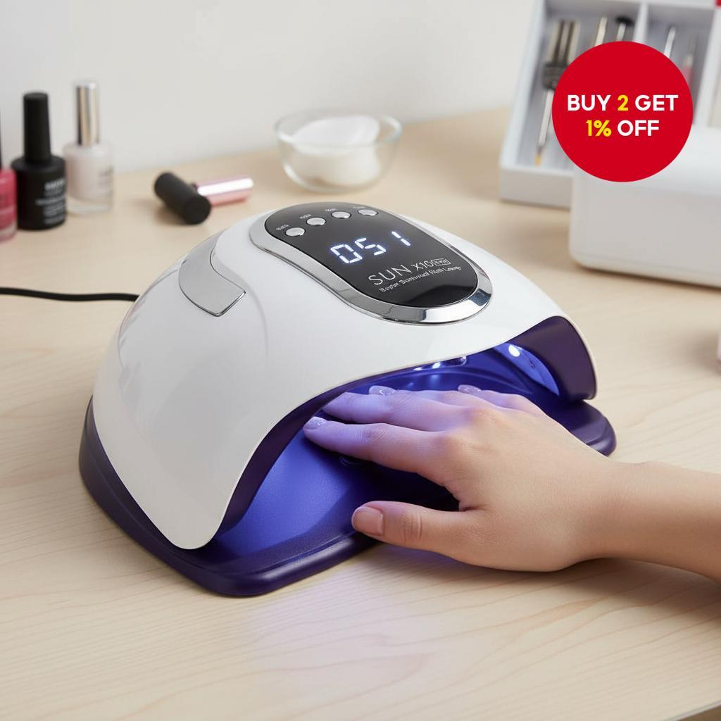 SUN X10 MAX LED Nail Lamp UV Dryer with 66 Lamps Quick Dry Timer Auto ...