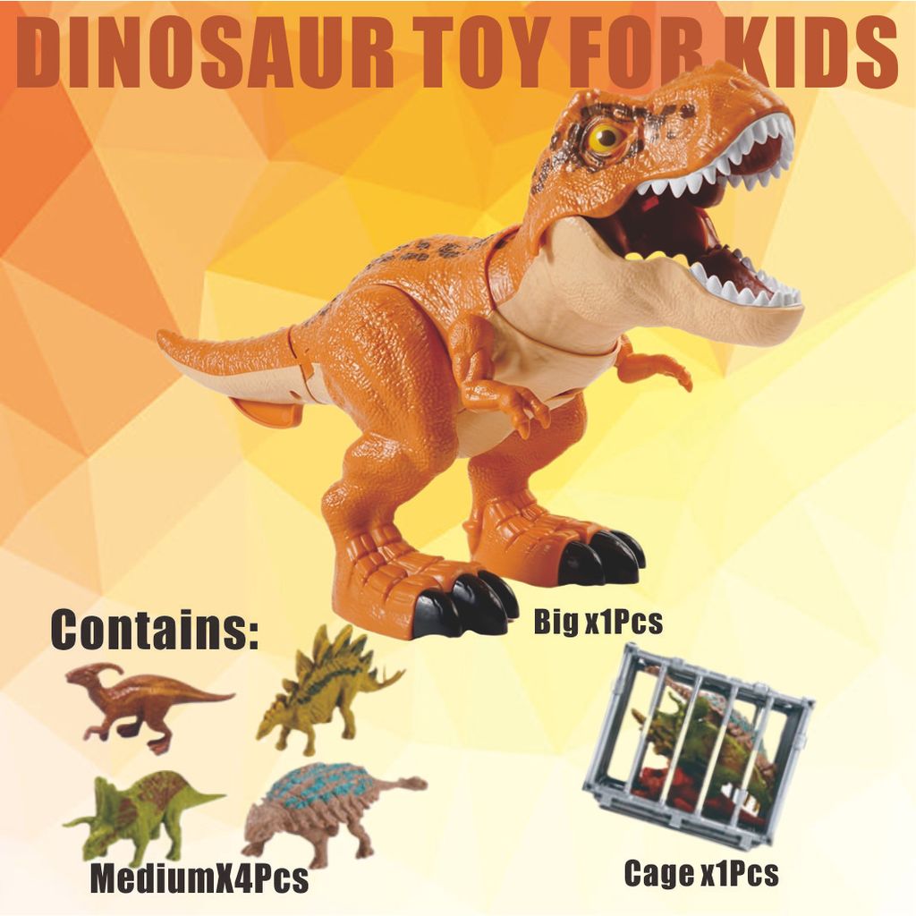 Large Stomping Stegosaurus Dinosaur Toy Movable Head Prehistoric Play ...