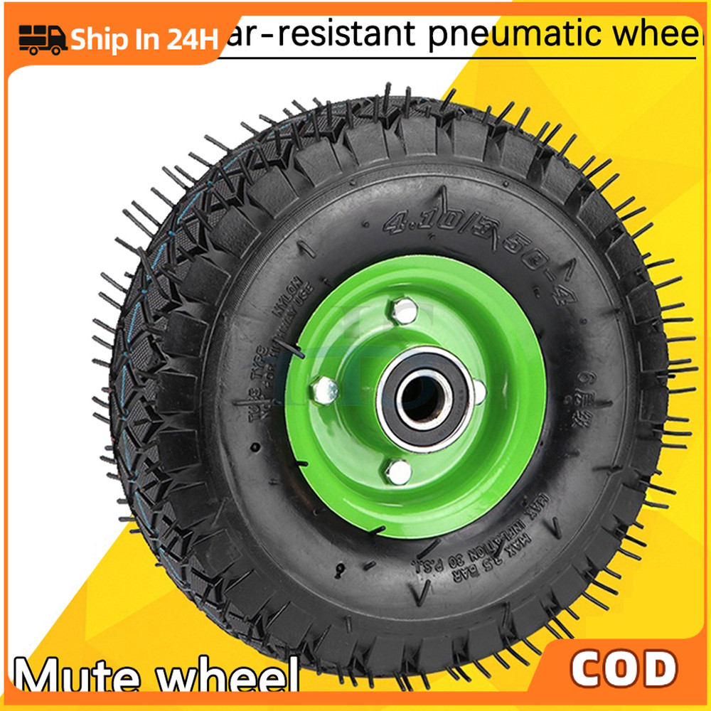10Inch 350-4 Inflatable Wheel Mute Rubber Wheel PREFECT Cart Wheel ...