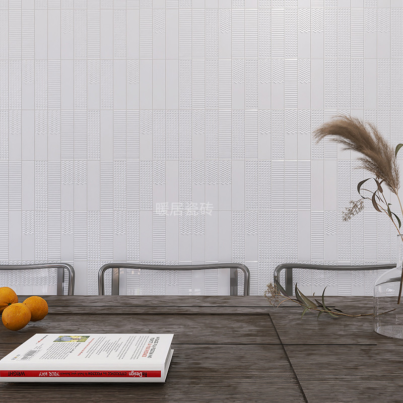 Avocado Green Long Tile 50x200 Matte Concave Convex Surface Ceramic ...