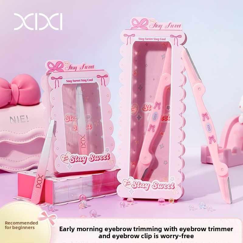 XIXI Anti-Slip Slant Eyebrow Tweezer Kilay Shaver – Portable Beginner ...
