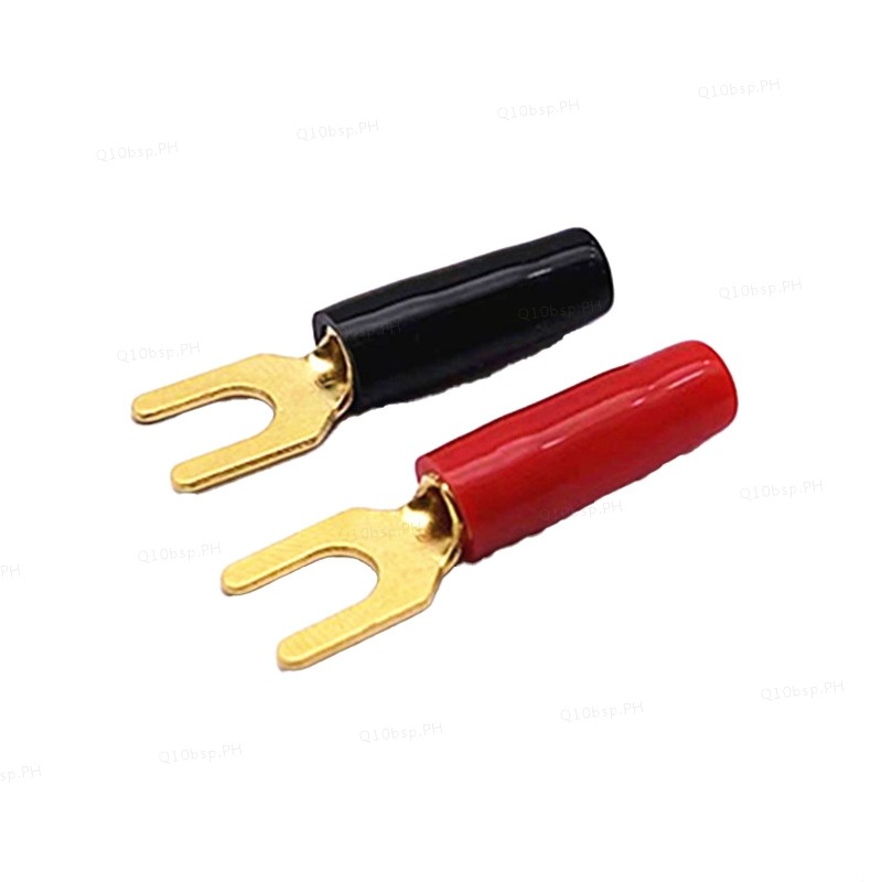 4Pcs Y-style Spade Banana Plug Gold Plated Tuning Fork Jack Plug ...