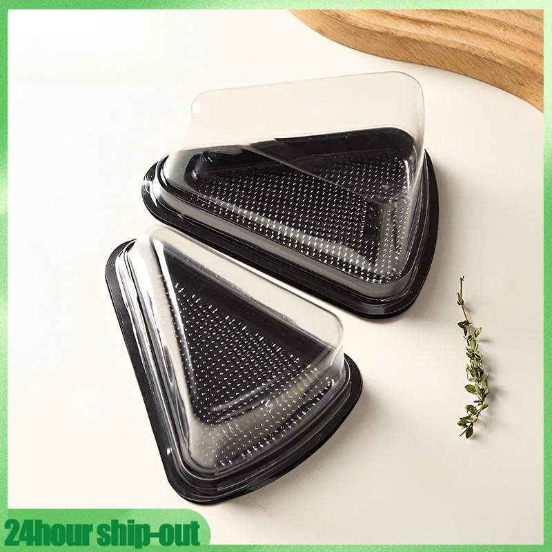 50pcs Slice Cake Container Triangle Box Cake Box Mousse Tray Baking ...