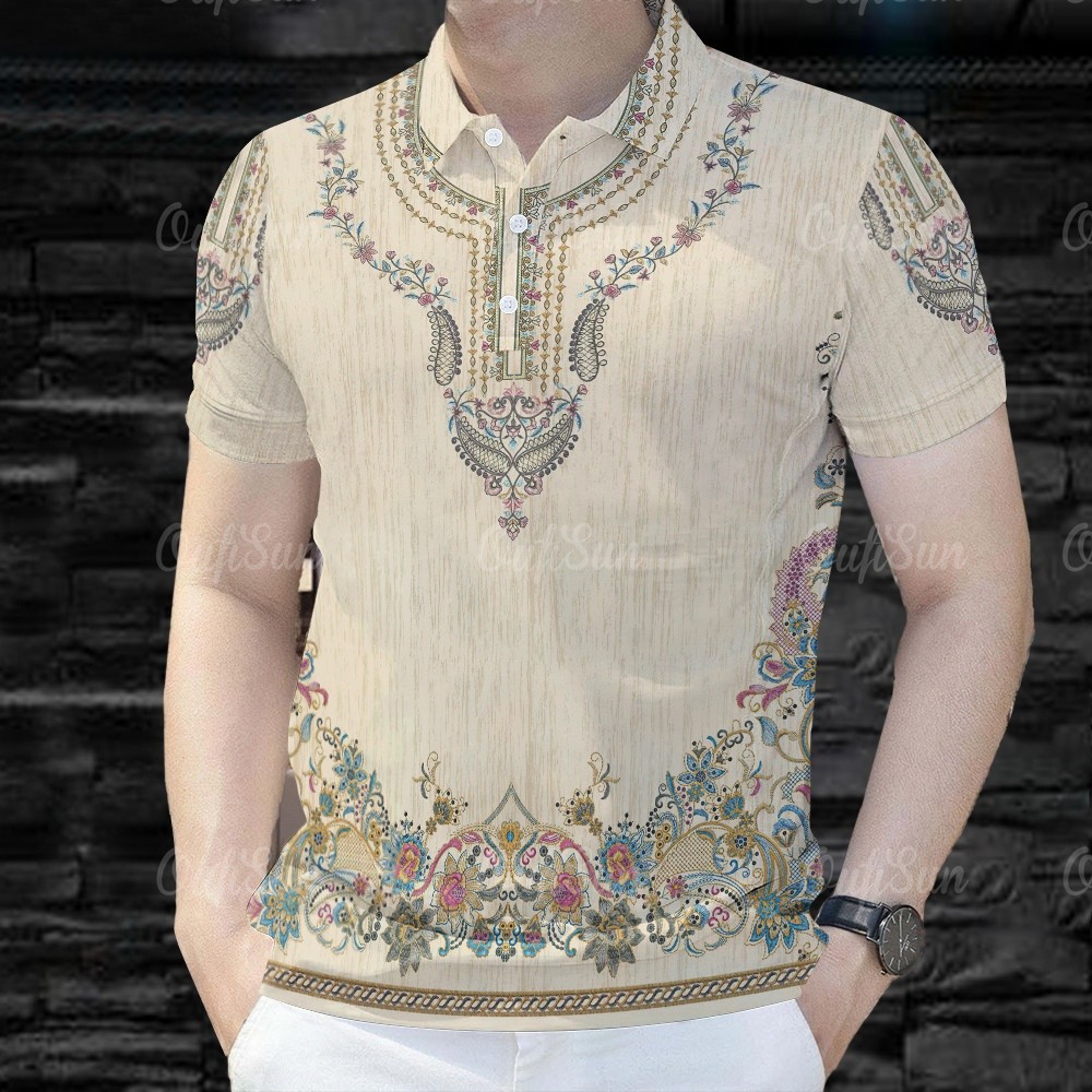 Ethnic Style Barong Polo Shirts for Men Summer Short Sleeved 3D Print ...