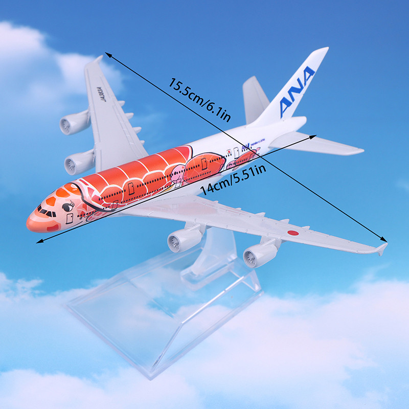 GKY ANA Sea Turtle Painting Airbus A380 Airplane Model Aircraft Model ...