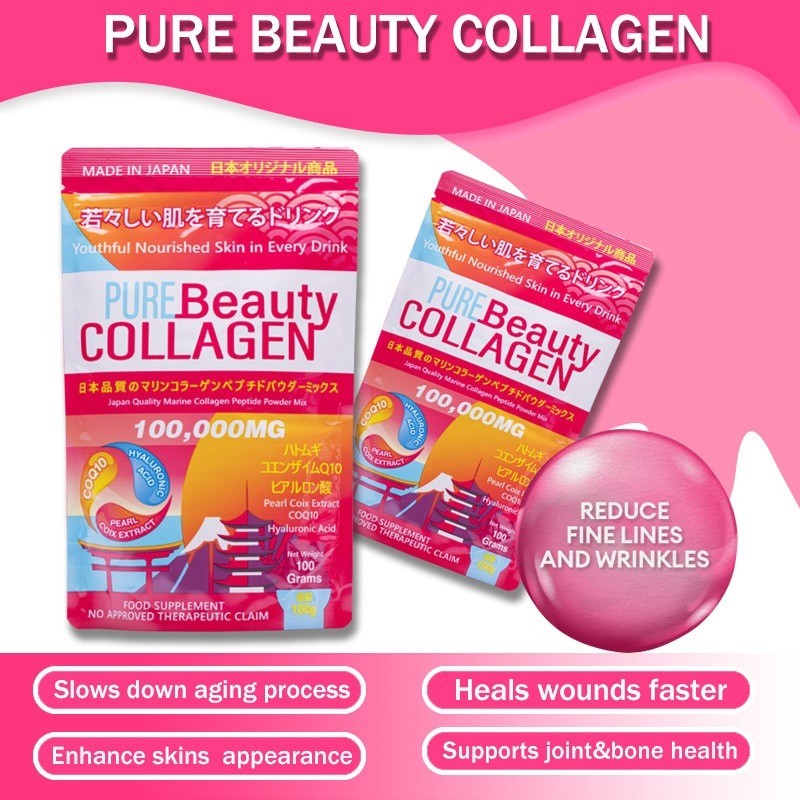 FDA PURE BEAUTY COLLAGEN POWDER PBC Powder Japan Reduce acne, freckles ...