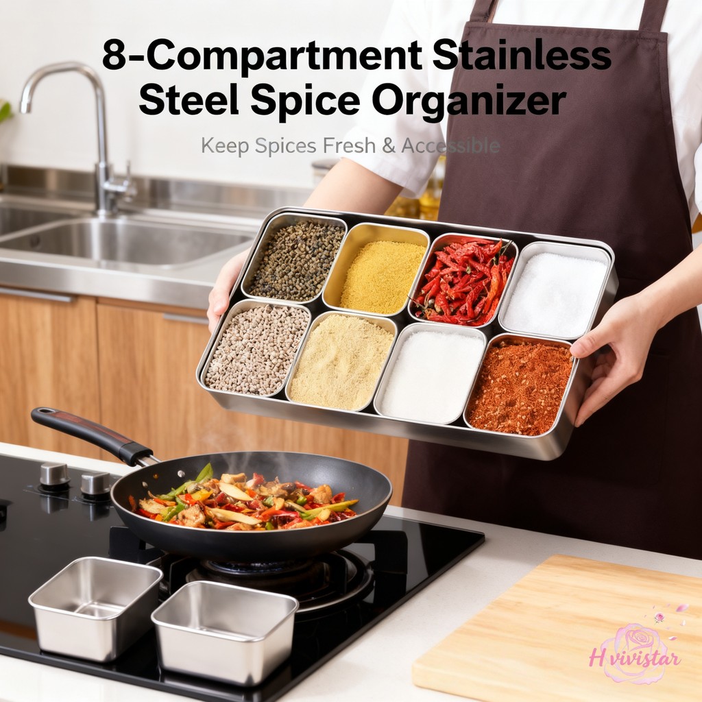Stainless Steel Seasoning Box With Dust Cover Household Spice ...