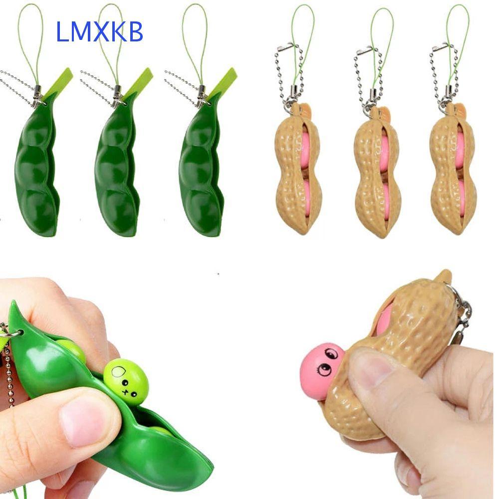 LMXKB Edamame Toys Children Anxiety Relief Keyring Squeeze Peas Beans ...