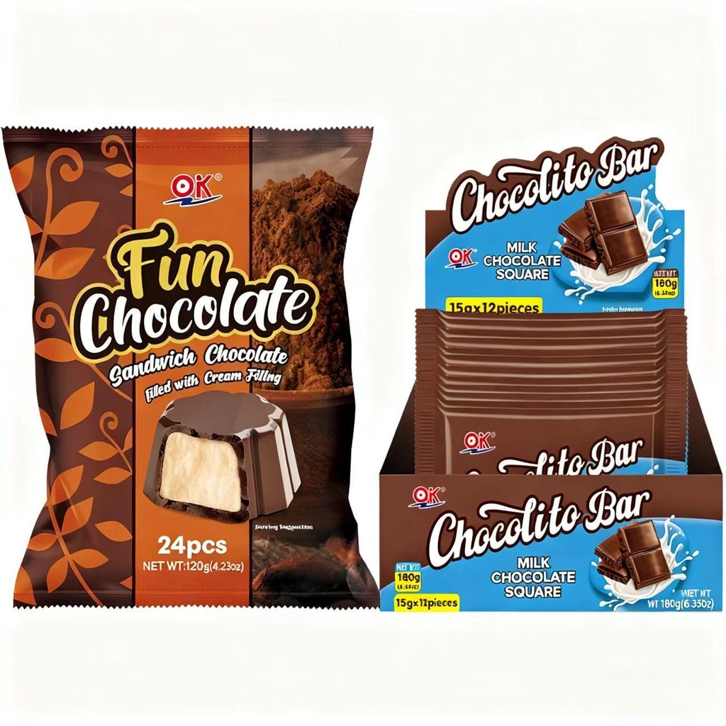 [OK Snacks][2 in 1 set]Chocolate Bar Milk Chocolate180g and HAPPY ...