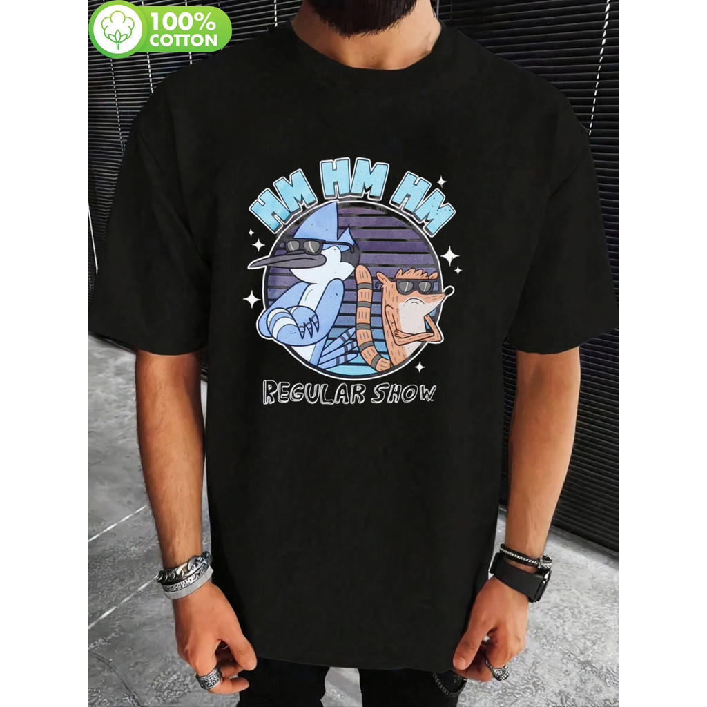 Regular Show HM HM HM Graphic T-Shirt - Black Tee with Funny Cartoon ...