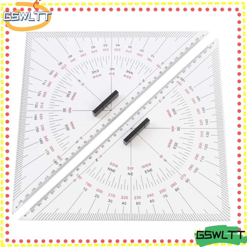 GSWLTT 2pcs Navigation Plotting Kit, Transparent Acrylic 300mm Length ...