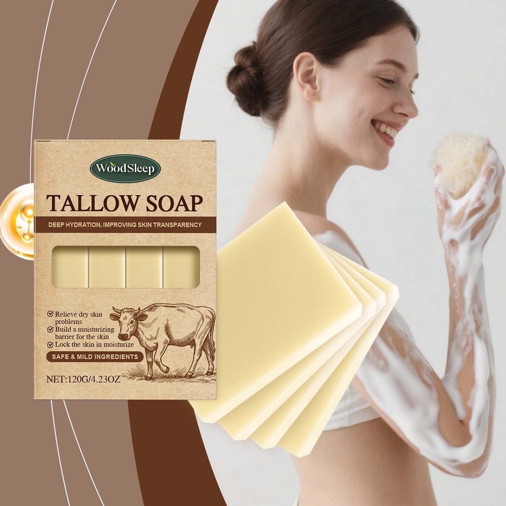 Natural Tallow Soap Bars Set of 4 - Grass Fed Beef Tallow with Raw ...
