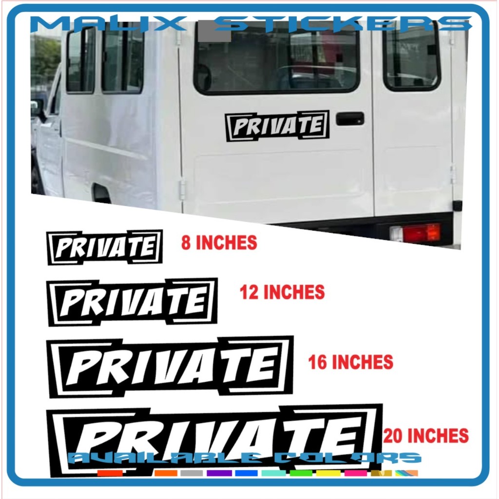 Private sticker waterproof vinyl car sticker | Shopee Philippines