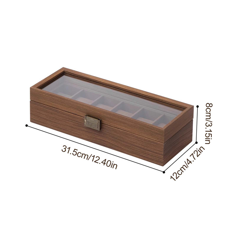 Black Walnut Wooden Watch Box Vintage Display Case With Pillow Multi ...